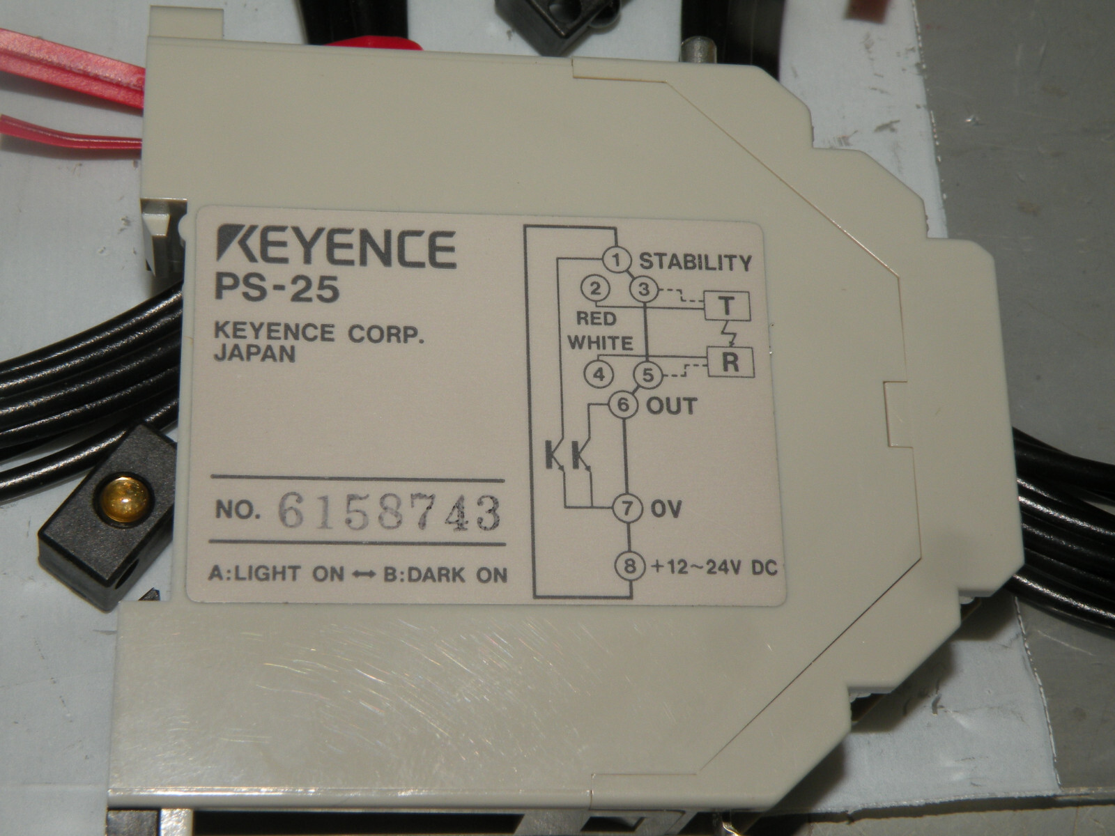KEYENCE PS-55 (PS-55T+PS-55R) Photoelectric Sensor Switch & PS-25 ...