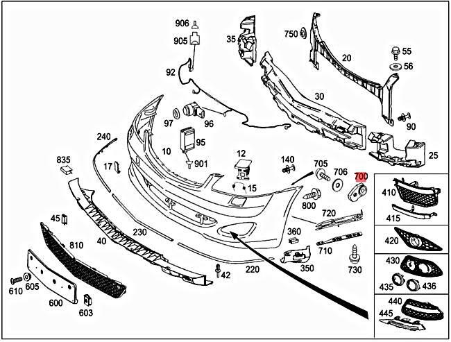 MERCEDES Mercedes-Benz OEM 07-13 S550 Front Bumper-guide Left ...