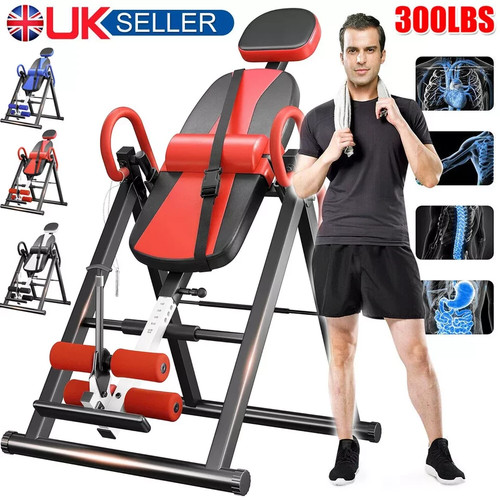 300lbs Heavy Duty Gravity Inversion Table Back Therapy Fitness Inverter ...