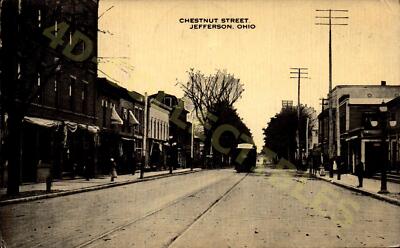 Vintage postcard Chestnut Street View in Jefferson Ohio Old Postcard | eBay