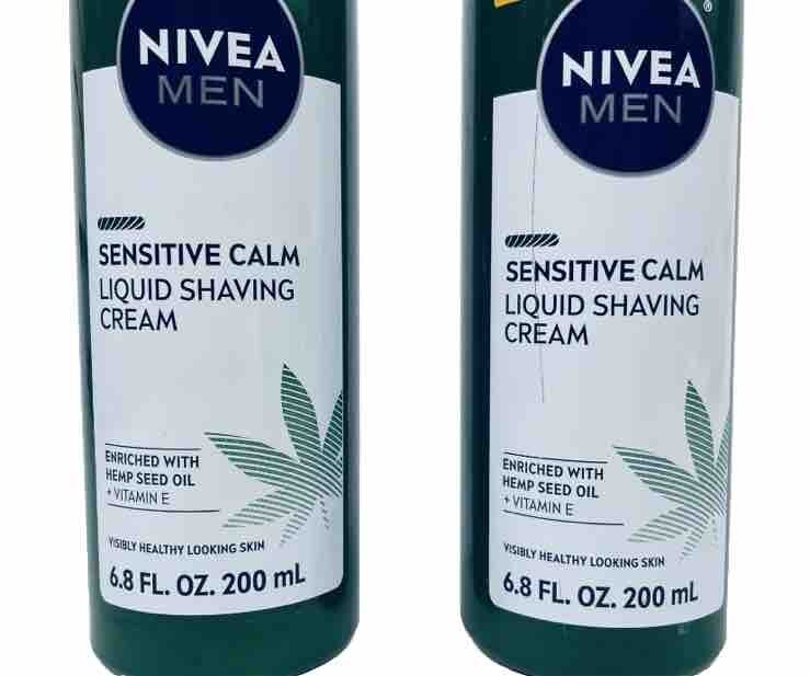 2 Pack of Nivea Men Sensitive Calm Liquid Shaving Cream Pump Bottle 6.8 ...