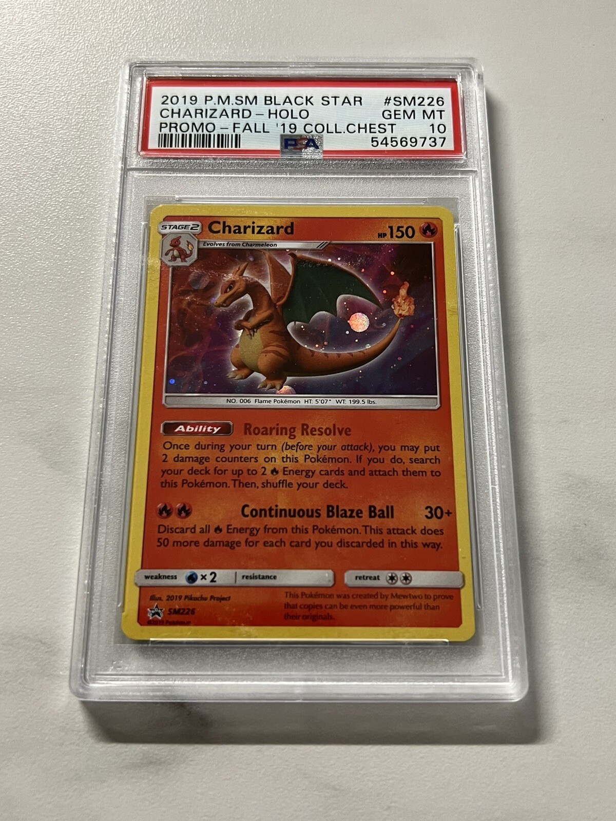 PSA 10 CHARIZARD Black Star Promo Holo Pokemon Sun & Moon #SM226 2019 ...