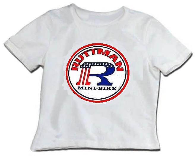 RUTTMAN T-Shirt Heavyweight 50/50 T Shirt, White with Red and Blue Logo ...