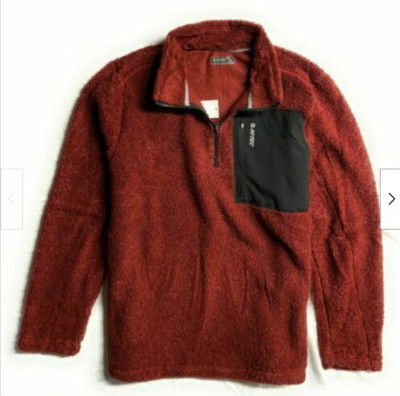Hi-Tec Men’s ¼ Zip Fleece Pullover Pullover SWEATER(DARK RED XX-LARGE ...
