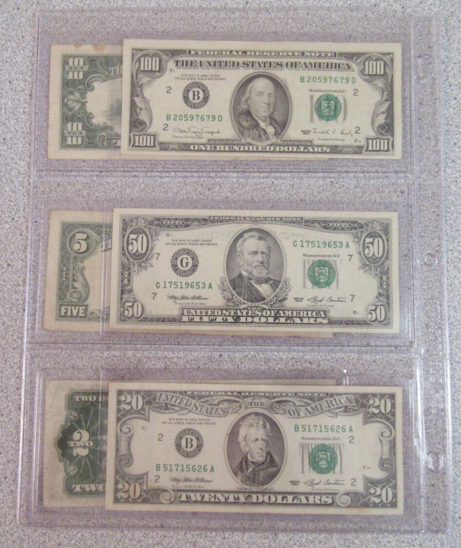 US Currency Collection of Old Rare Bills 6 Denominations | eBay
