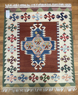 Vintage Rug Halive Kilim Geometric Traditional Turkish Rug Woven Wool ...