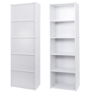 5-Tier Organizer MDF Bookshelf Open Shelf Bookcase Storage Shelf Home ...