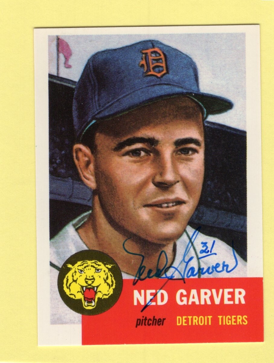 Autographed Ned Garver 1953 Archives #112 Tigers Free shipping | eBay
