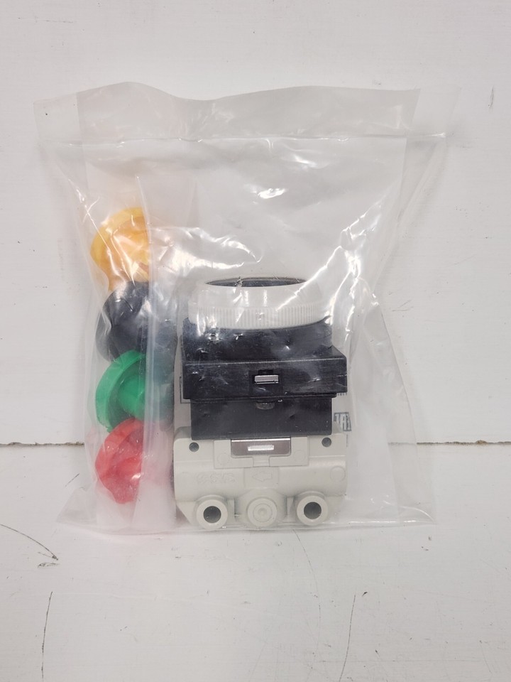 SEALED IN BAG! SMC 3-PORT MECHANICAL VALVE W/ PUSH BUTTON AND CAPS ...