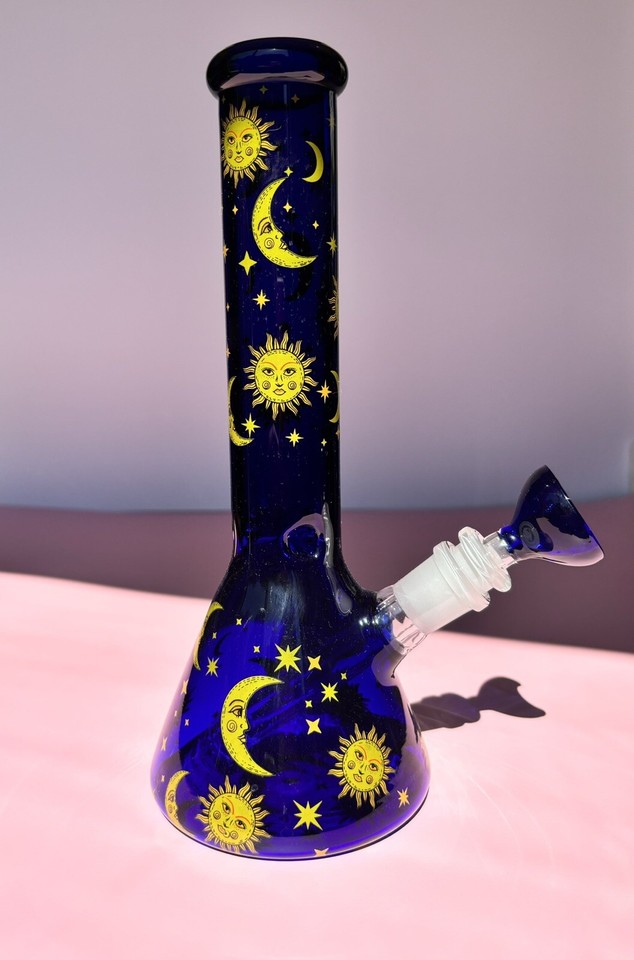 10 Inch MOON Star Bong Hookah Handcraft Glass Bongs Water Pipe Glass ...