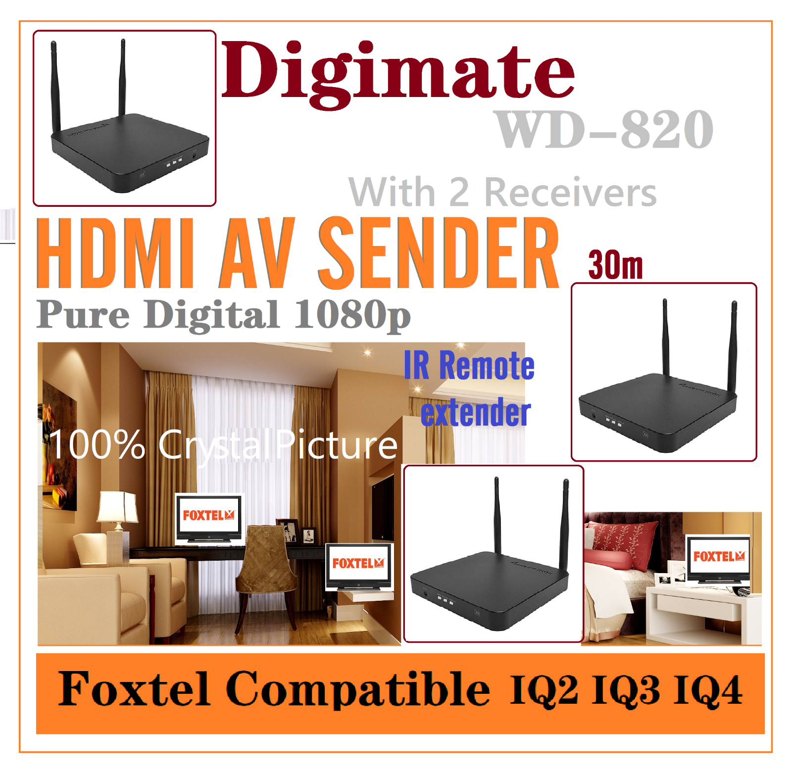 Digimate WD-820 High Definition*1080P HDMI AV Sender Transmitter with ...