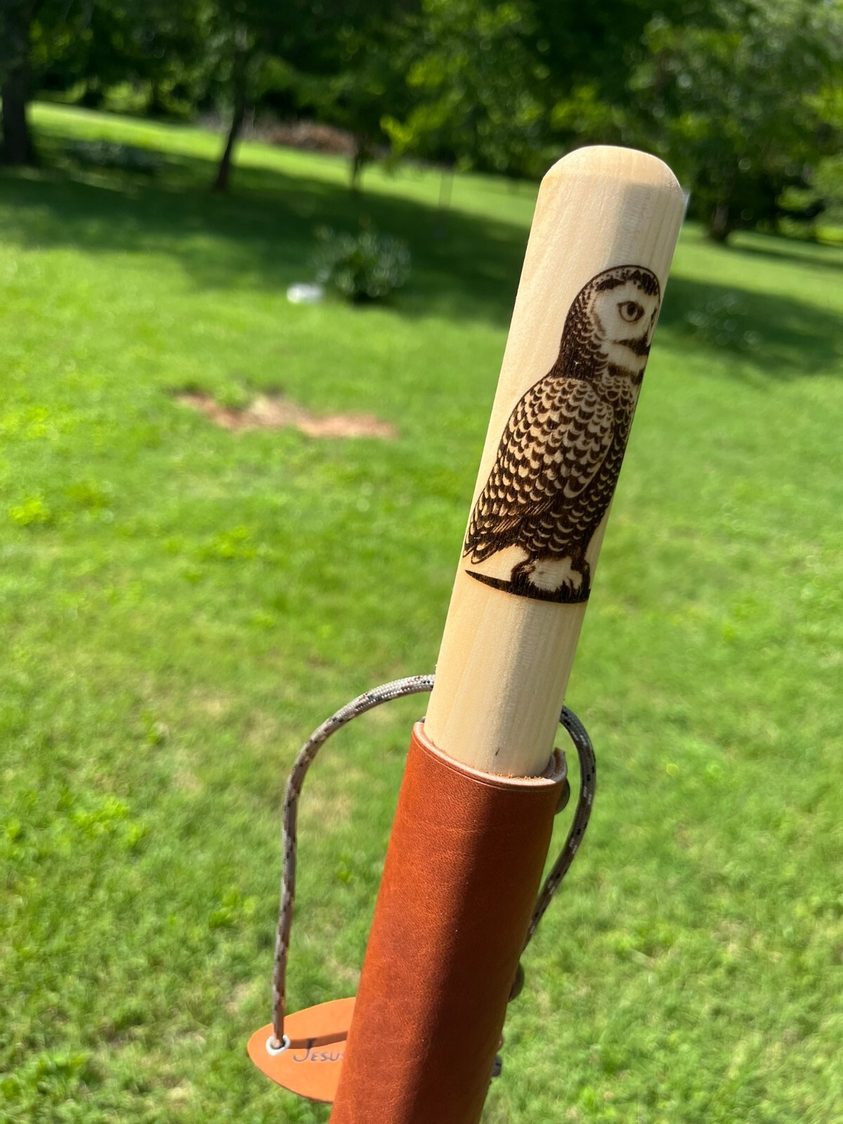 Owl Natural Earth Tones Poplar Wood Walking Stick Hiking Staff | eBay