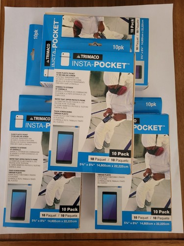 4 Trimaco Insta-pocket 10 Pack Cell Phone Clear Plastic Protectors (40 ...
