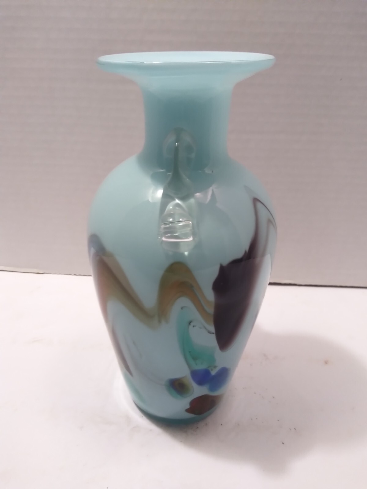 RARE Vintage Dalian Glass Co. Blue 1960's Chinese Art Glass Snowflake ...