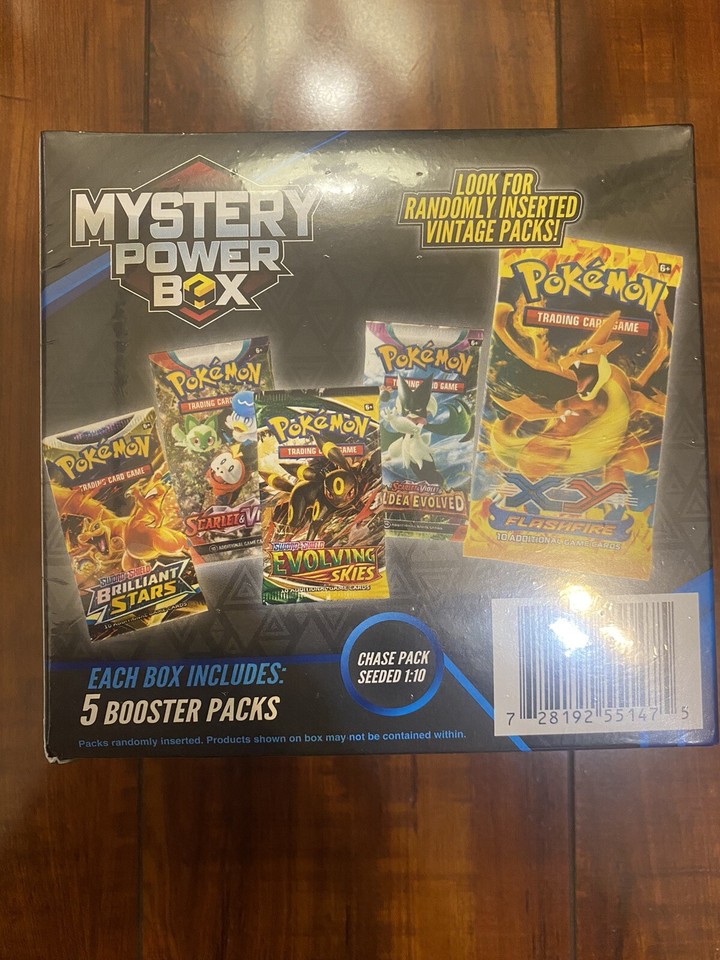 Pokemon Walmart Mystery Power Box 5 Booster Packs Seeded 1:10 Chase ...