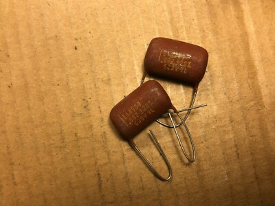2 NOS Paktron Brown Drop .082 uf 600v Capacitors Vintage Guitar Amp ...