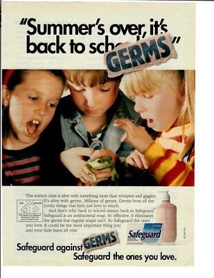 1993 Safeguard Magazine Print Ad Summers Over Back To Germs Soap ...