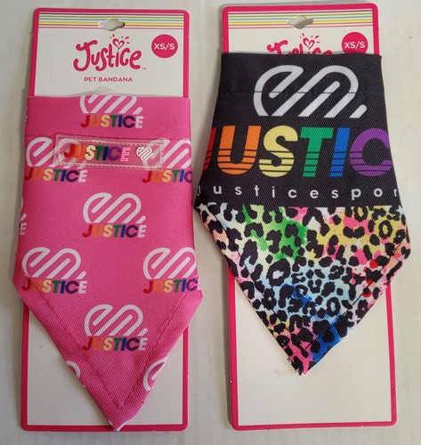 Lot Of 2 Justice Pet Dog Puppy Bandanas Size XS/S Pet Fashion Pink ...
