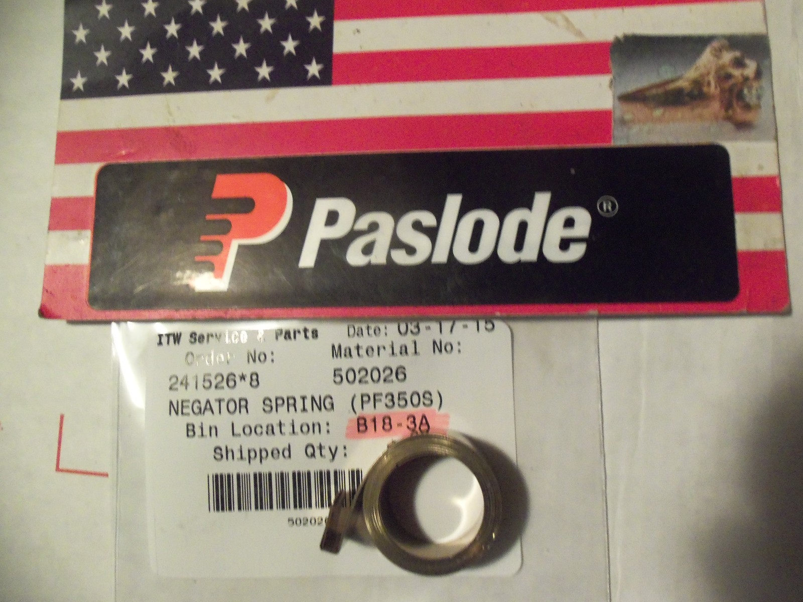 PASLODE Part # 502026 NEGATOR SPRING (PF350S) | eBay