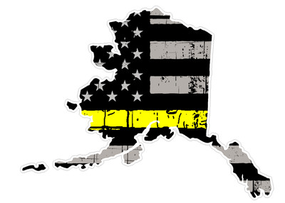 Alaska State (E4) Thin Yellow Line Dispatch Vinyl Decal Sticker Car ...