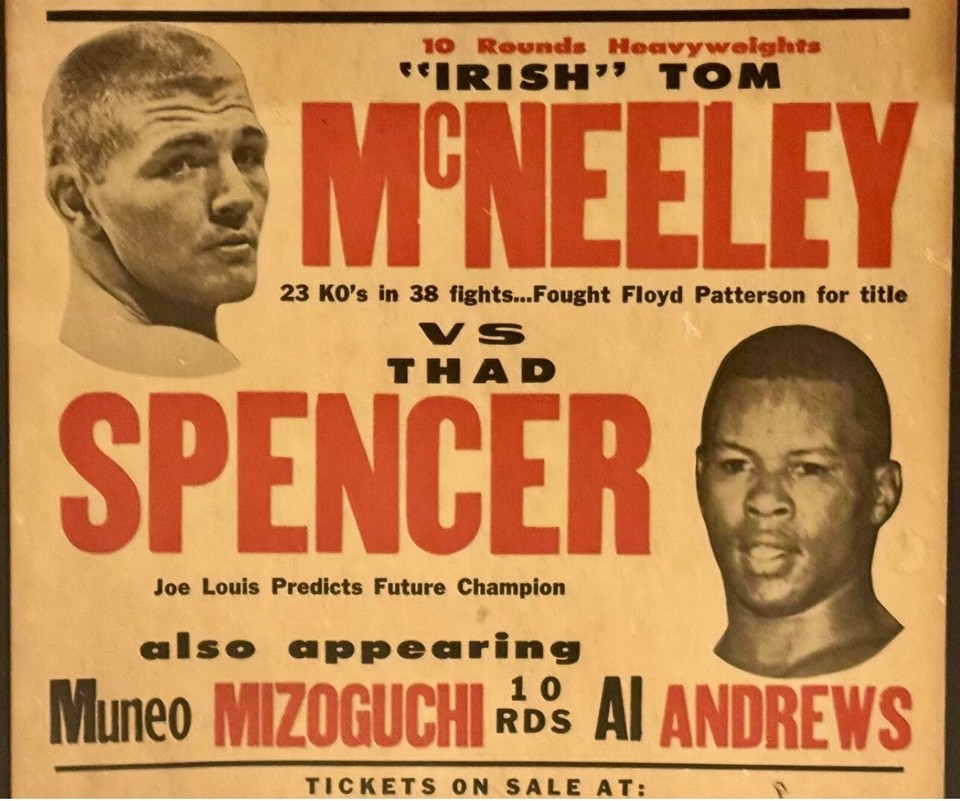 Vintage BOXING POSTER“IRISH” TOM McNEELEY vs THAD SPENCER | eBay