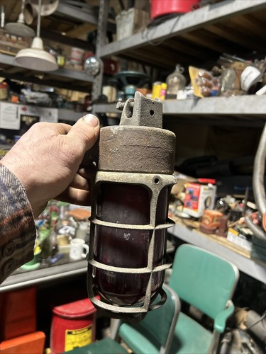 Appleton Youngstown Railroad Caged Red Light Screw Base - Industrial ...