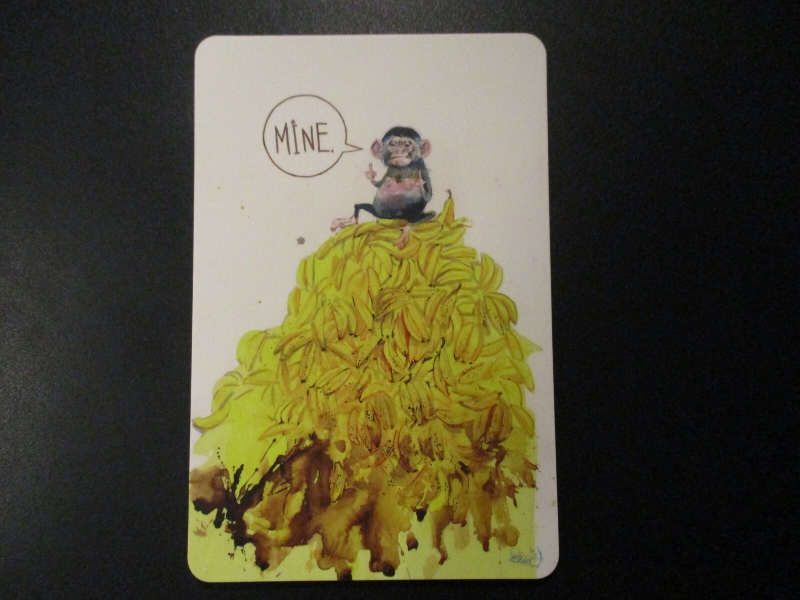 LORA ZOMBIE Art Postcard Handbill GREEDY MONKEY 4X6" silkscreen poster ...