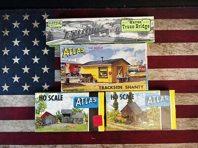 Atlas HO Scale Lot Of 4 Rural Barn Corn Crib Trackside Shanty Truss ...
