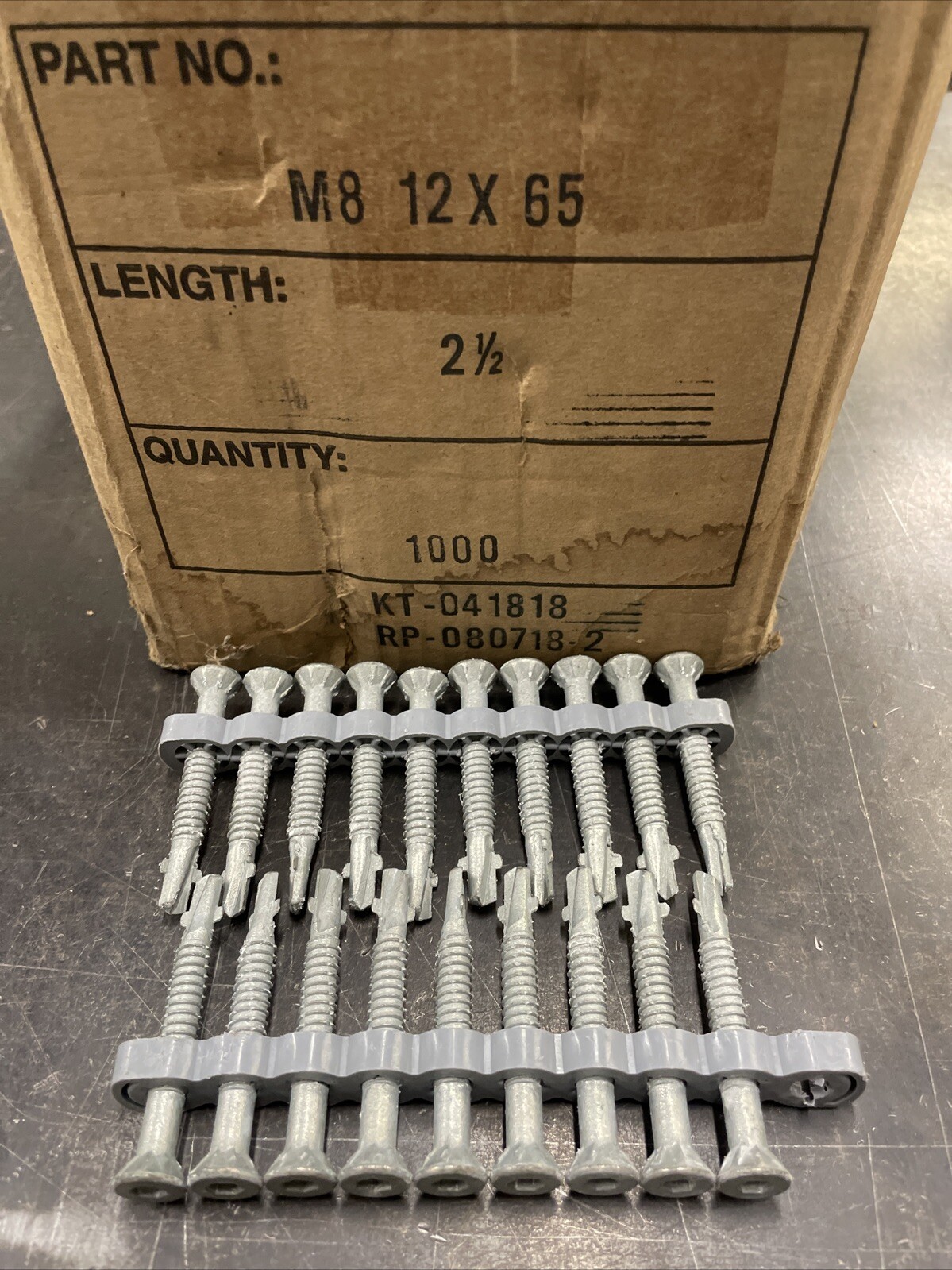 1000 1/4" x 2-1/2” Pneutek Floorboard Self Tap Screw w/ Wings on Strips ...