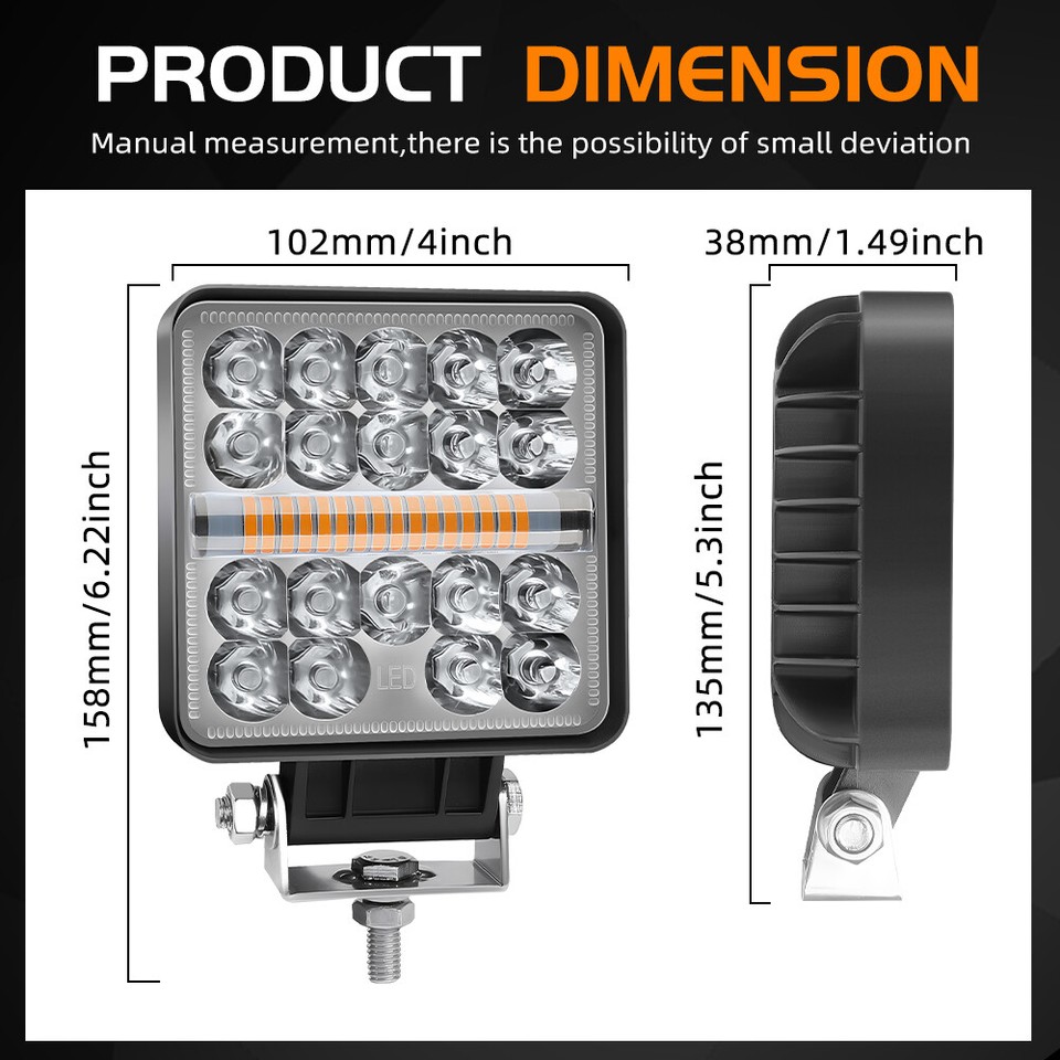 12V LED Work Light Bar Flood Spot Lights Driving Lamp Offroad Car Truck ...