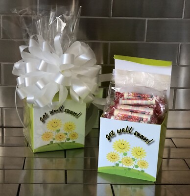 Get Well Soon Smarties Candy Gift Basket-Box Wrapped With White Bow | eBay