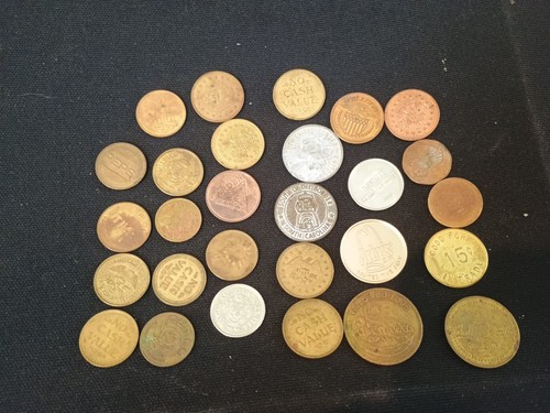 Vintage Antique Collectible Tokens Mixed Various Lot of 29 Mostly Brass ...