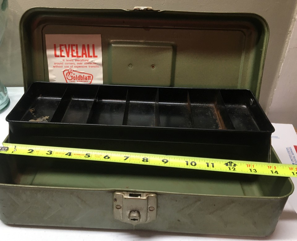 vintage Levelall Tackel Box Tools Fishing Storage Locking W/key Box | eBay