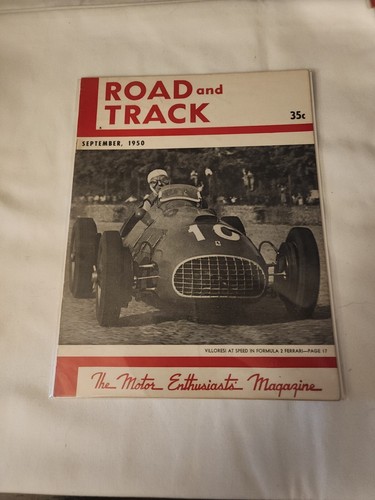 1950 September ROAD AND TRACK Villores At Speed In Formula 2 Ferrari ...