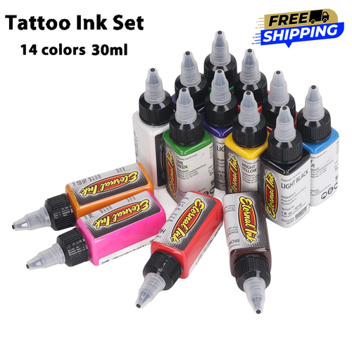 Tattoo Ink Set 14 Color 30ml/1oz bottles Professional Kit For Artist ...