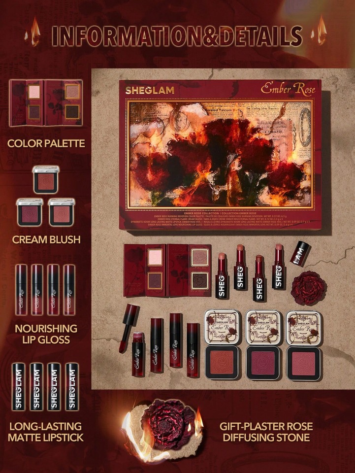 EMBER ROSE X Sheglam 13 pcs MAKEUP FULL COLLECTION LIGHT-UP GIFT BOX ...