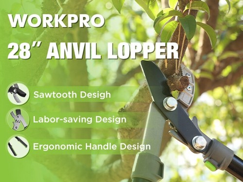 WORKPRO 28"Anvil Lopper Tree Trimmer Steel Blade Heavy Duty Tree Branch ...