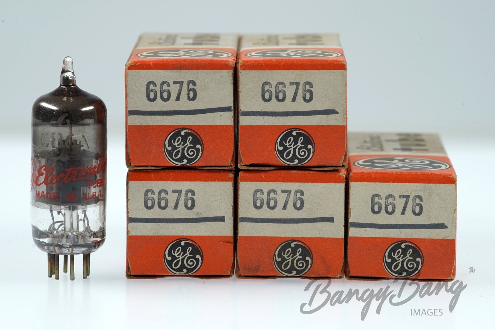 5 Vintage General Electric 6676/6CB6A Pentode RF Radio Audio Vacuum ...