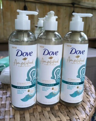 3 Dove Amplified Textures Hydrating Cleanse Shampoo Coils Curls Waves ...