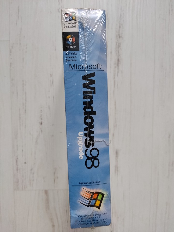 Microsoft Windows 98 upgrade edition in original box, never opened ...