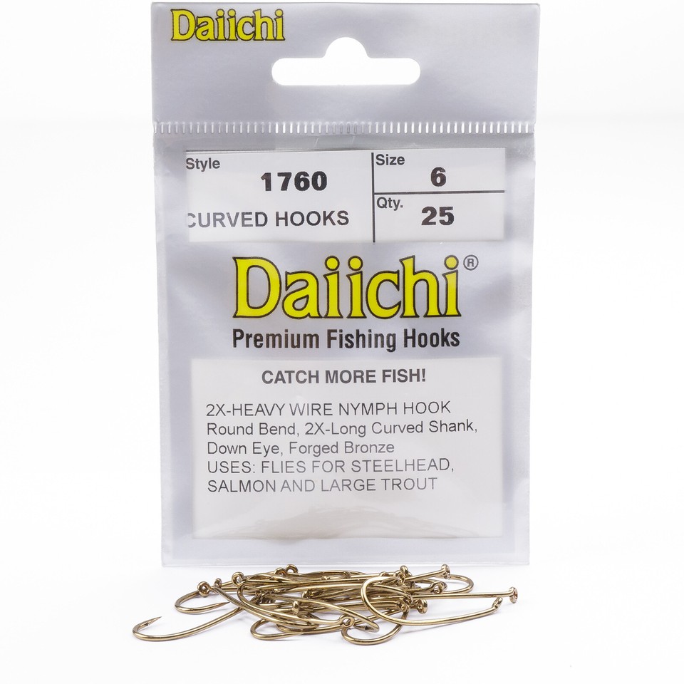 Daiichi 1760 Nymph Hooks - 25 Pack - All Sizes - Free Shipping Options ...
