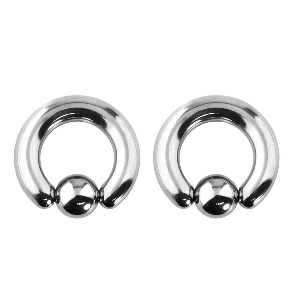 Pair of Captive Ring Made of Surgical Steel Multiple Gauges ans Sizes ...