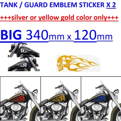 SUPERB 1X PAIR VINYL STICKER EMBLEM HARLEY HONDA TANK TRIUMPH DUCATI ...