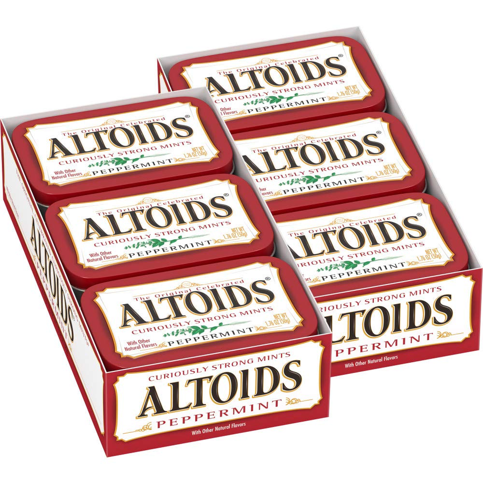 ALTOIDS Classic Peppermint Breath Mints, 1.76-Ounce Tin Pack of 12 ...