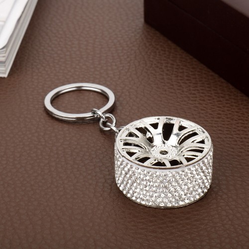 1Pc Car Keychain Crystal Tire Wheel Rim Key Ring 3D Pendant Creative ...