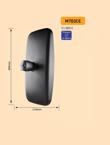 JCB Agricultural Rear View Mirror 404x216mm Arm Dia 16-28mm - M703CE ...