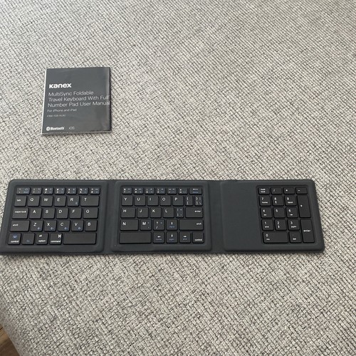 KANEX Multisync Rechargeable Foldable Travel Keyboard Sync 4 Devices ...