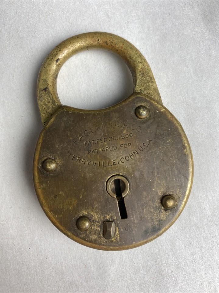 Eagle Lock Company Gold Padlock Original No Key Antique Vintage | eBay