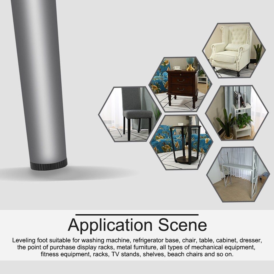 M8 x 15 x 40mm Leveling Feet Adjustable Leveler for House Cabinet Leg ...