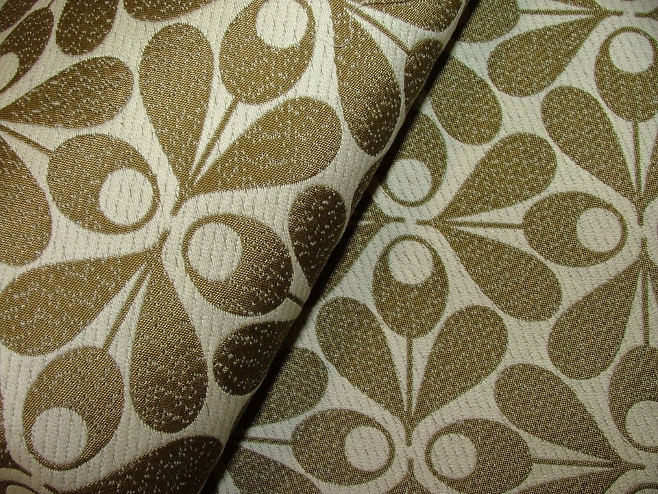 Orla Kiely Curtain Fabric Woven Acorn Cup Moss Jacquard Upholstery ...